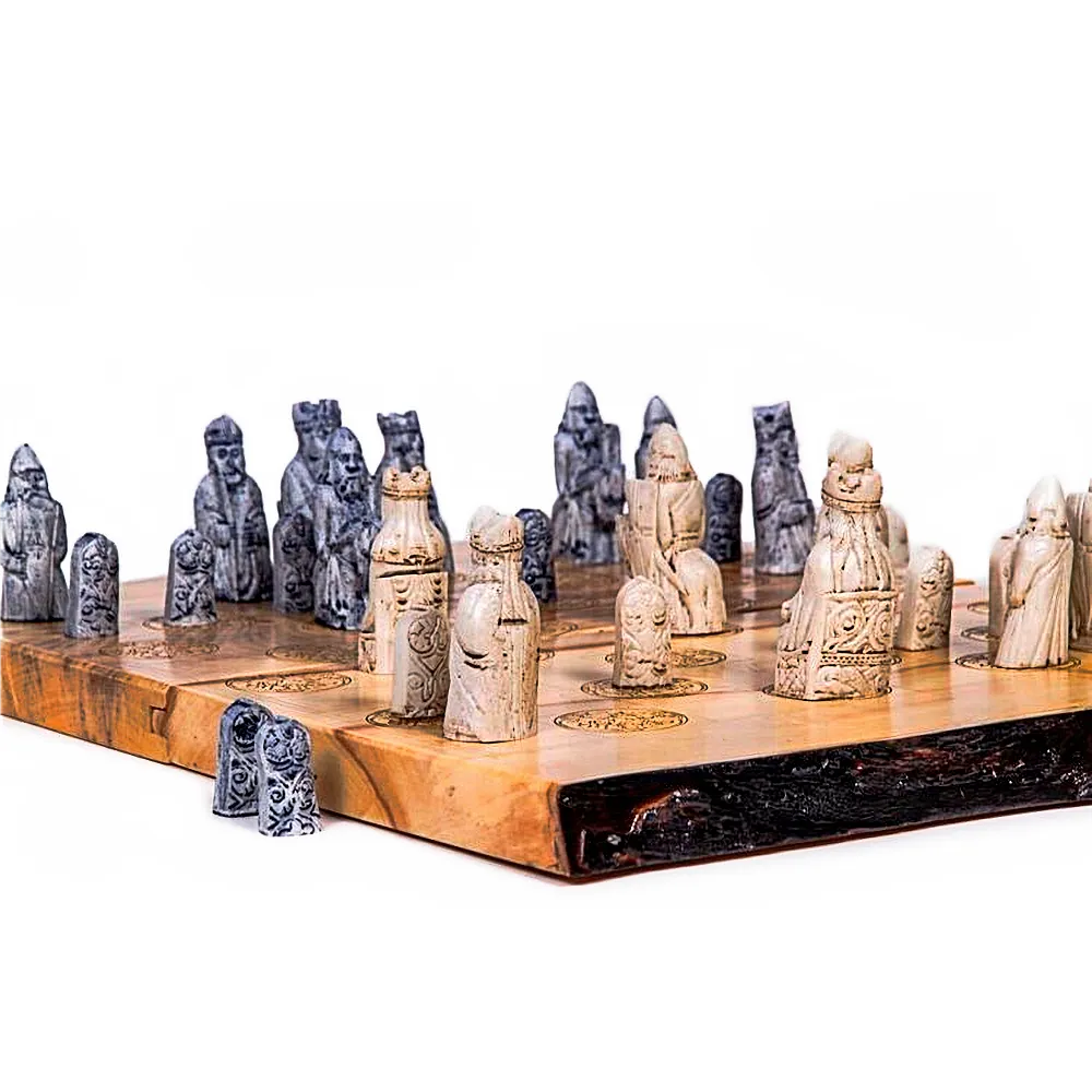 Irish Hardwood Chess Board with Limestone Pieces — JMR House to Home